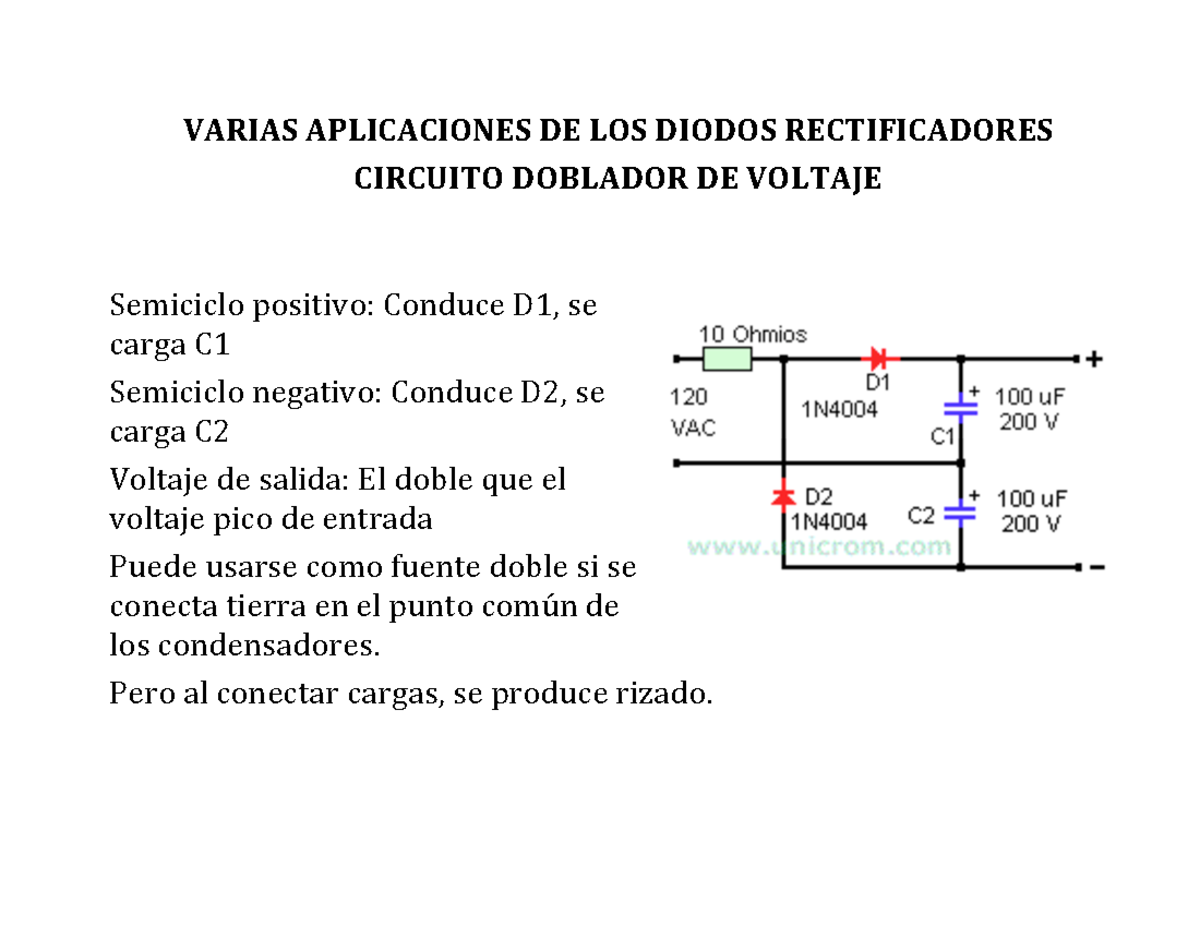 Clase 9 - Apuntes Diodos rectificadores - VARIAS APLICACIONES DE LOS ...