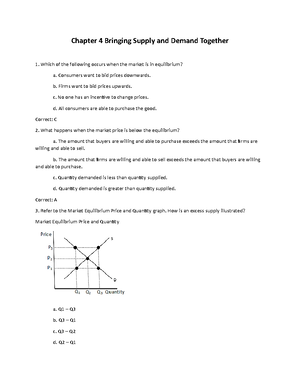 Market Equilibrium and Disequilibrium in Supply and Demand - Studocu