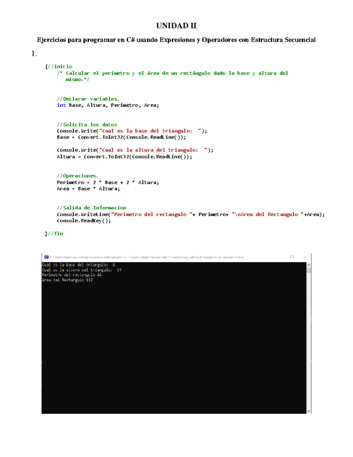 Tarea 2.1 Saucedo Carrillo Jesus Tadeo 9-10hrs - UNIDAD II Ejercicios para programar en C# ...