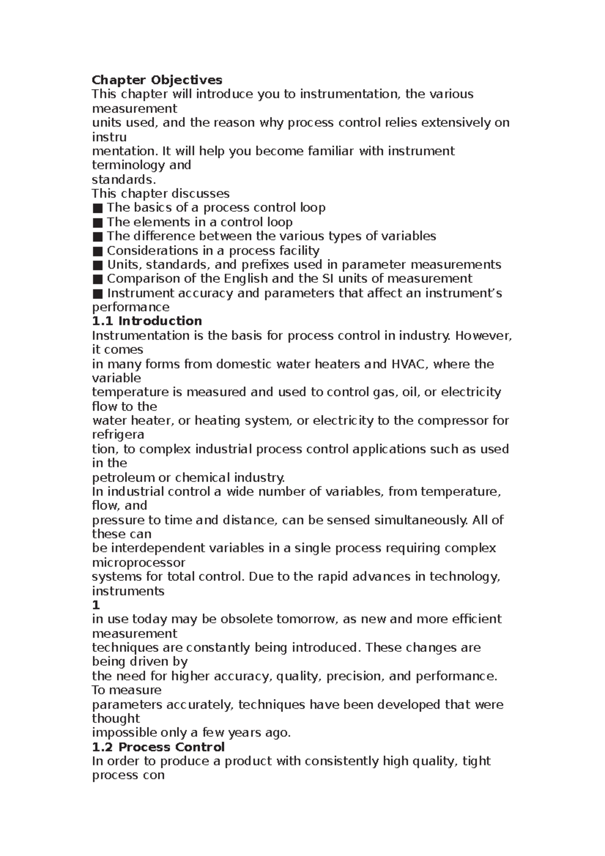 Process control applications 88 - Chapter Objectives This chapter will introduce you to - Studocu