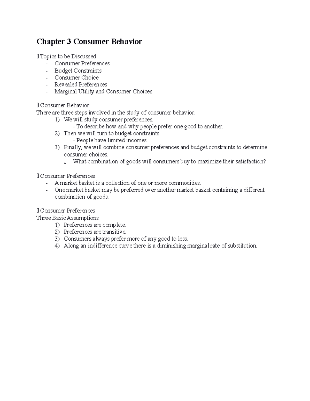 Ch 03 - ...... - Chapter 3 Consumer Behavior Topics to be Discussed ...