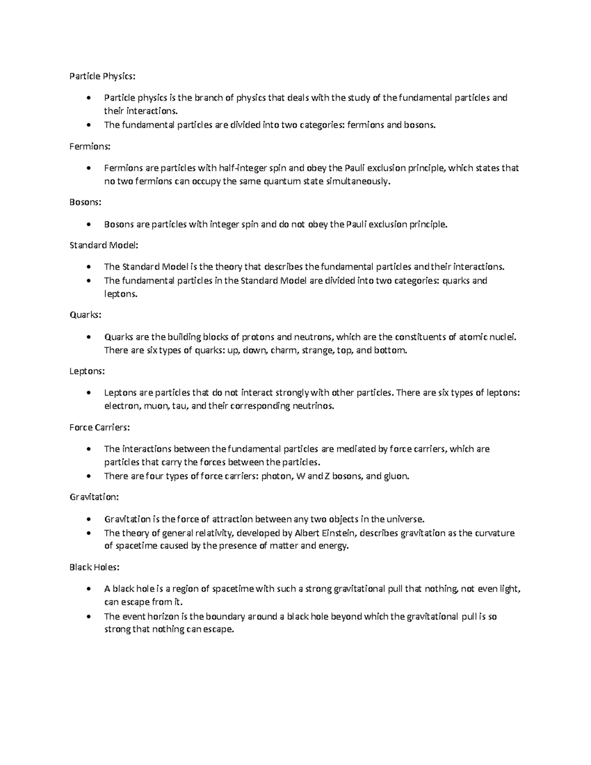 Physics - Particle Physics: Particle physics is the branch of physics ...
