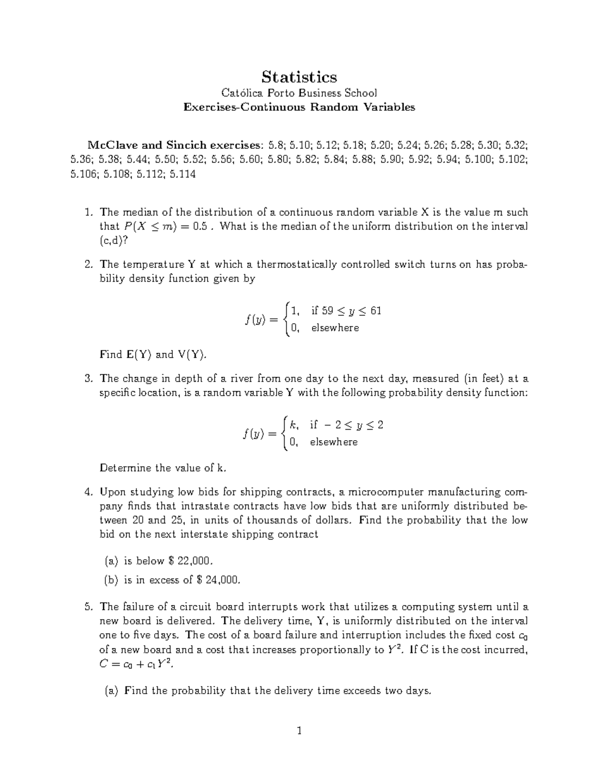 Chapter 5 exercises - Statistics Cat ́olica Porto Business School ...