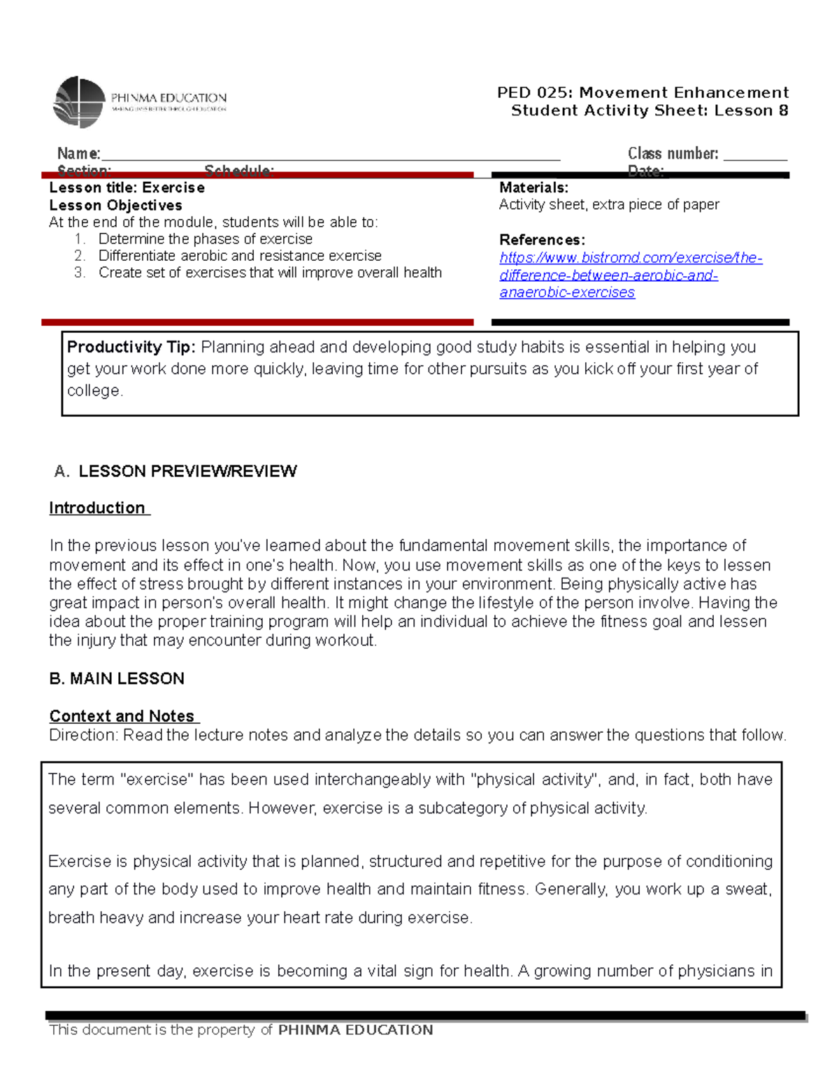PED025 SAS Lesson 8 - This will serve as notes to students who needs to ...