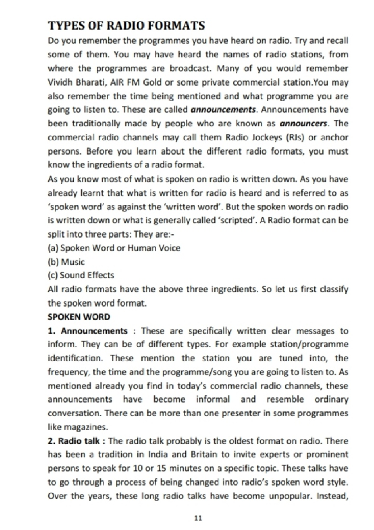 Radio program formats et al - English Common course - Studocu