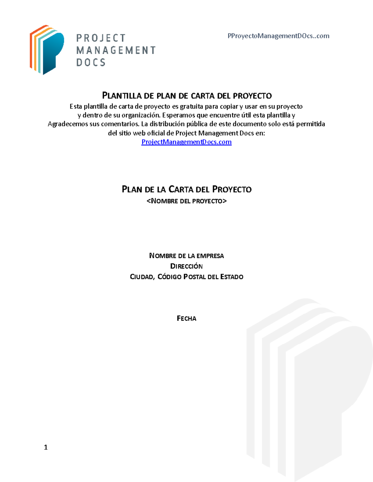Plantilla de plan de carta del proyecto - PLANTILLA DE PLAN DE CARTA ...