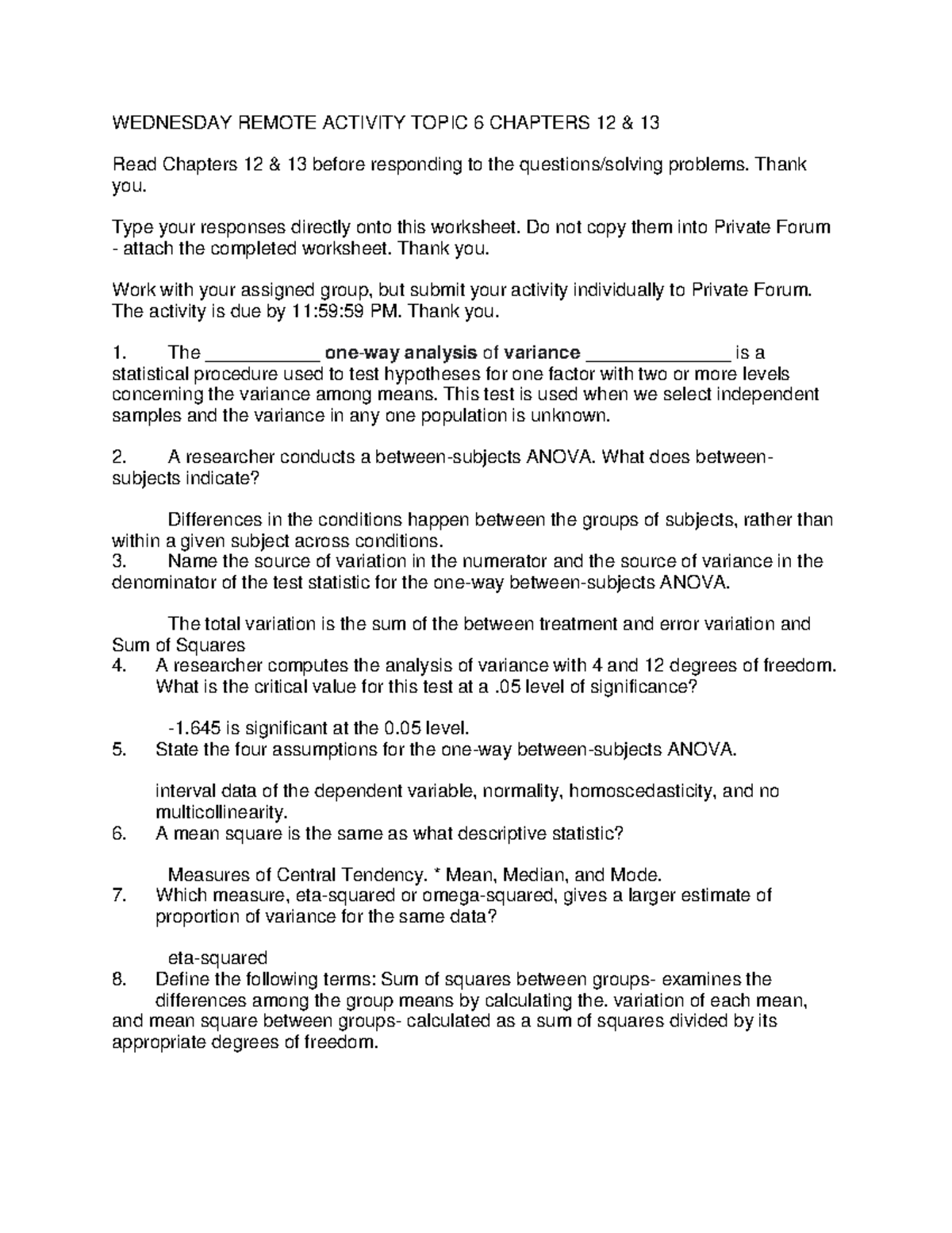 Wednesday Remote November 11 Topic 6 - WEDNESDAY REMOTE ACTIVITY TOPIC ...
