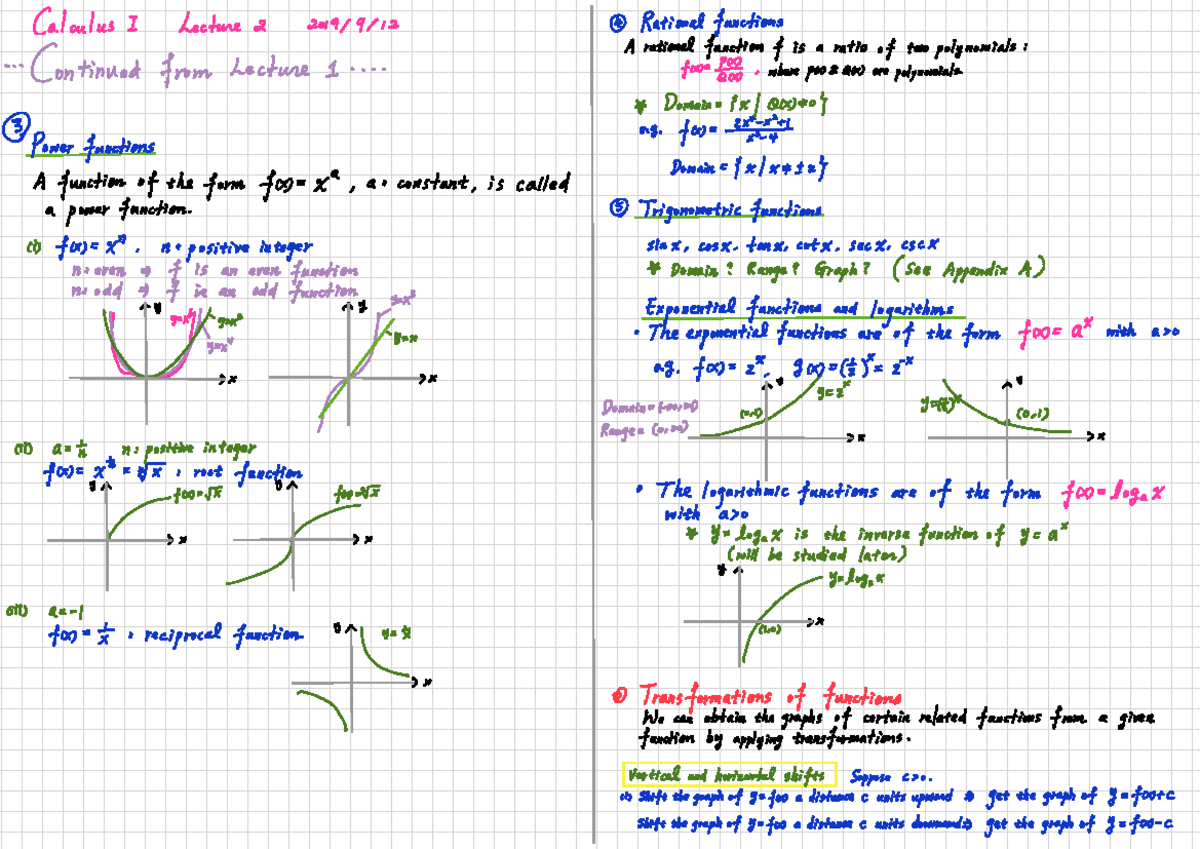 Lec02-190912 - lecture2 - Calculus - Studocu
