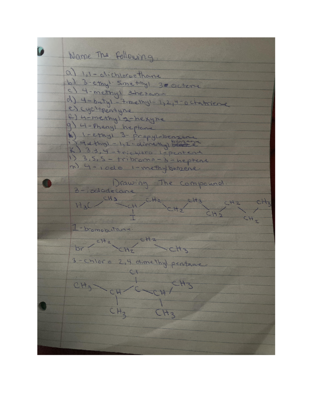 Unsaturated Hydrocarbons and Halides - Benzene C6H b) Give the name and ...