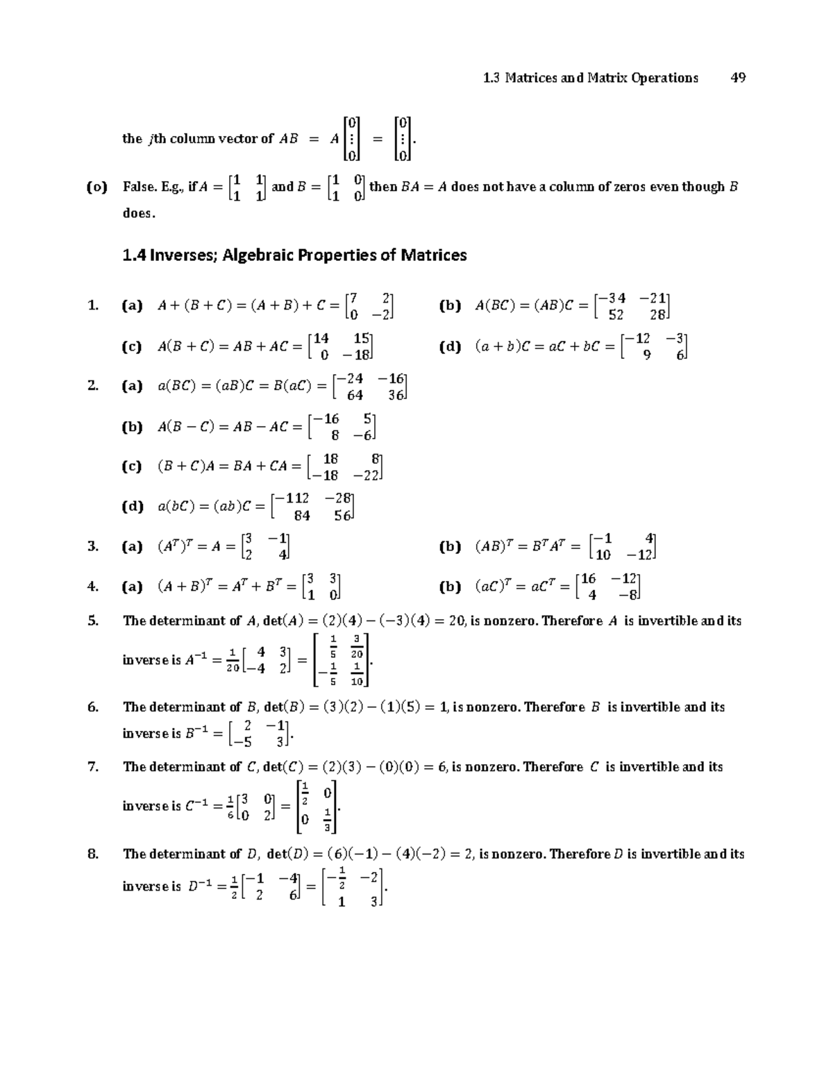 Section 1.4 solutions - 1 Matrices and Matrix Operations 49 the 𝑗th ...