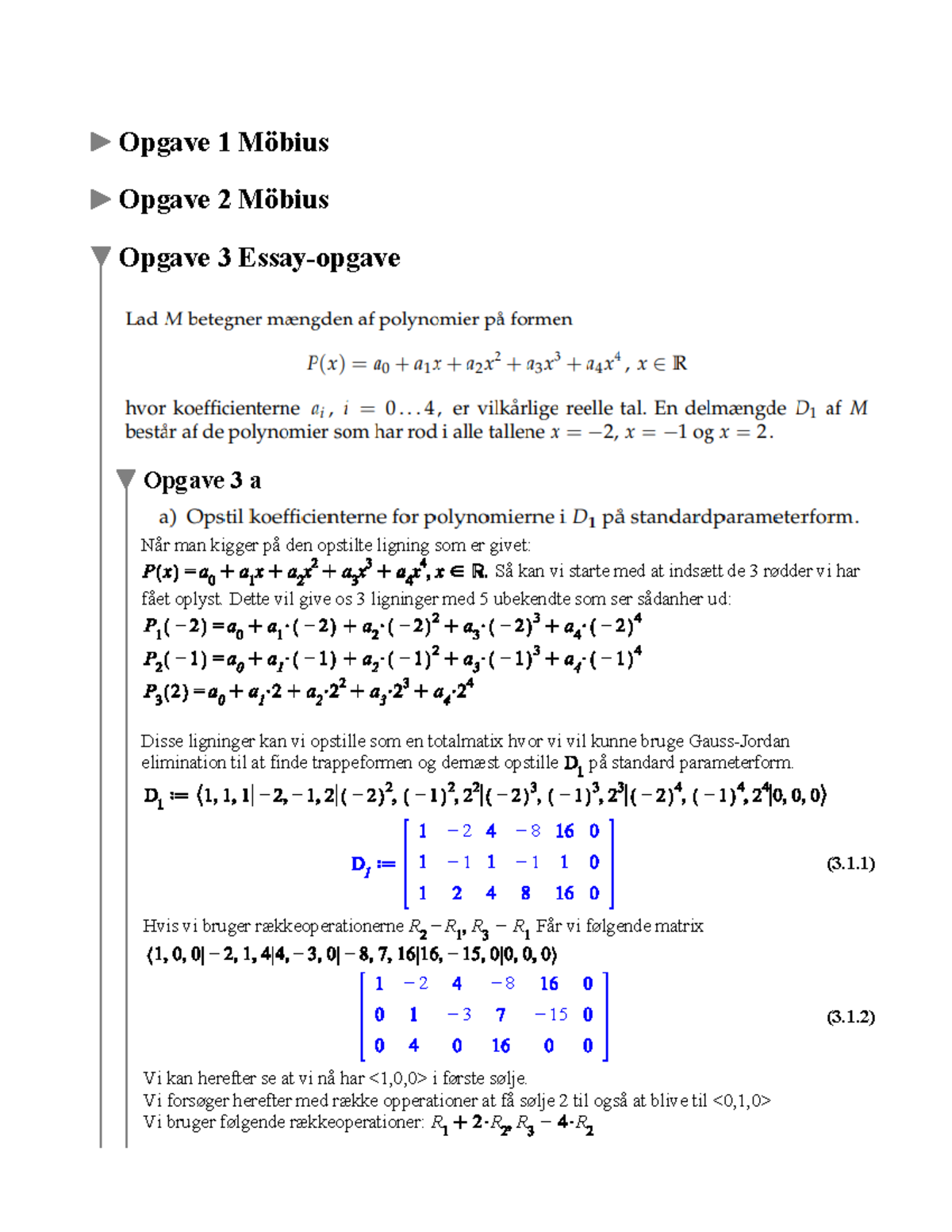 Hjemmeopgave 2 - (3)(3) (3)(3) Opgave 1 Mˆbius Opgave 2 Mˆbius Opgave 3 ...