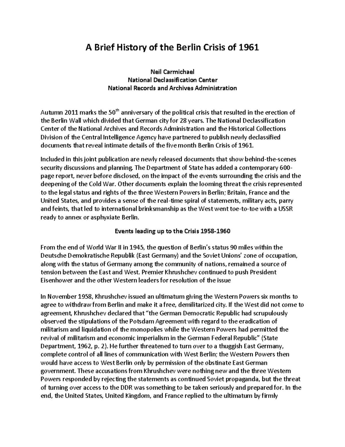 Berlin-wall-overview - A Brief History of the Berlin Crisis of 1961 ...