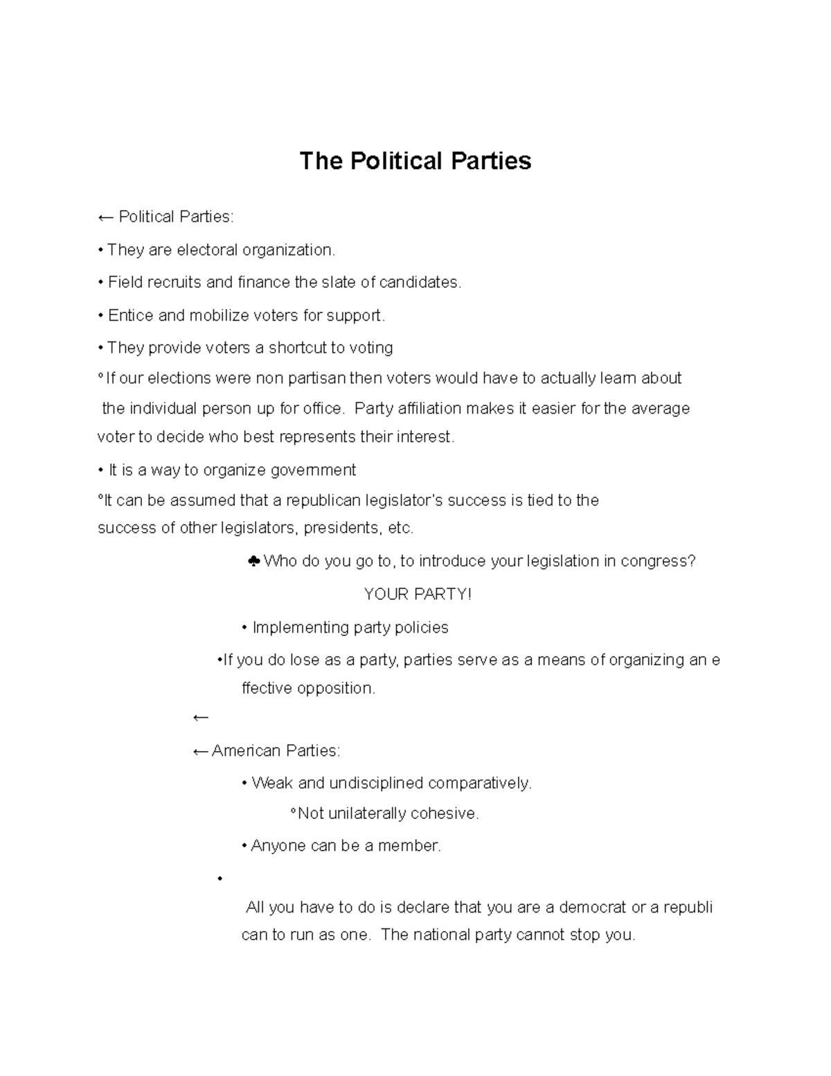 The Political Parties - Field recruits and finance the slate of ...