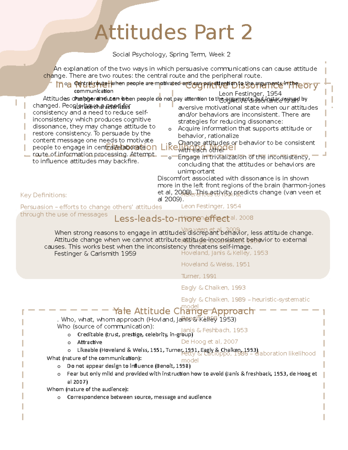 Attitudes Part 2 - Attitude change when we cannot attribute attitude ...