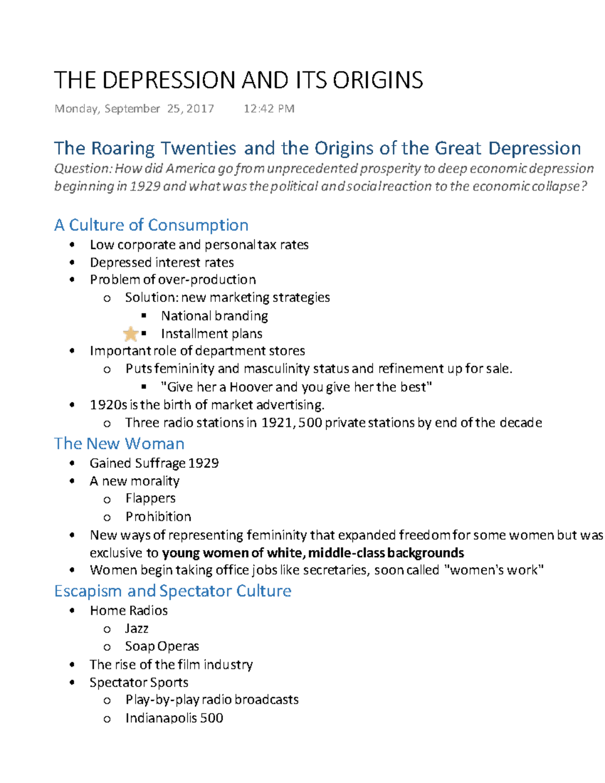 THE Depression AND ITS Origins - THE DEPRESSION AND ITS ORIGINS Monday ...
