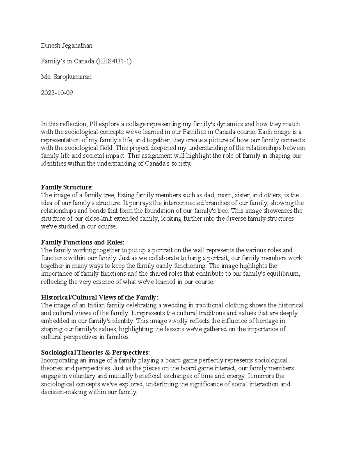 Unit 1 Summative Written Reflection Assignment - Dinesh Jeganathan ...