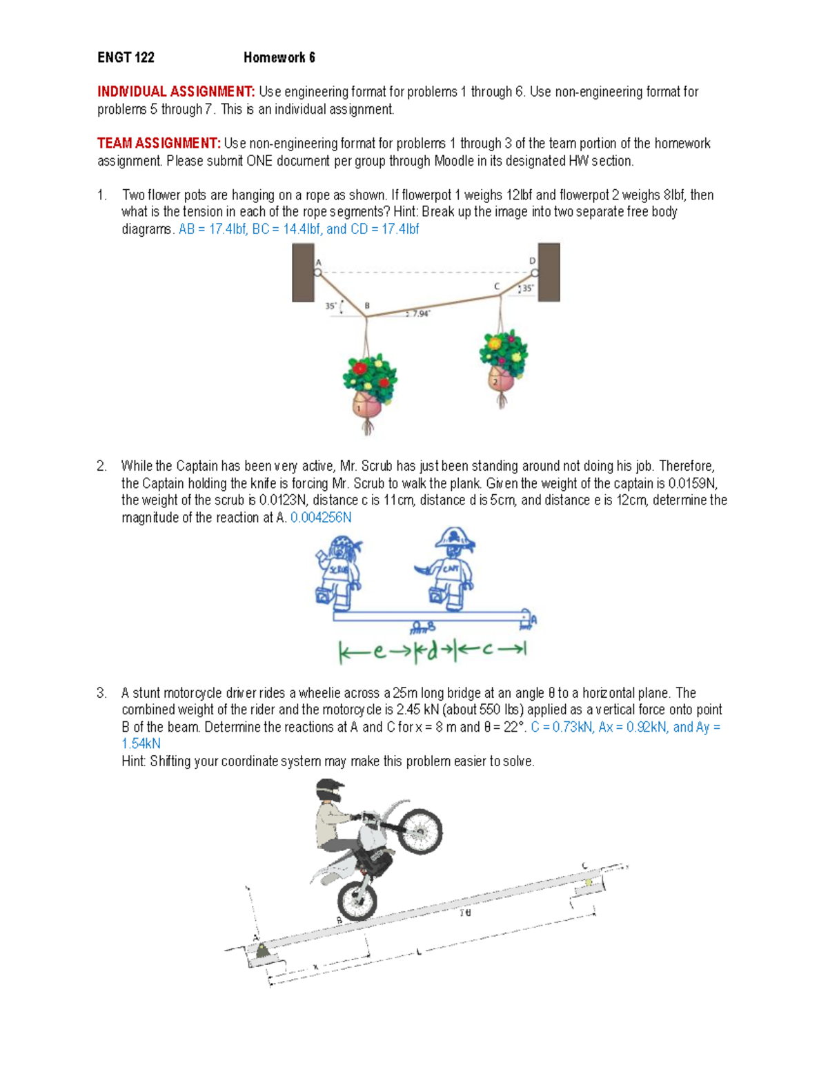 Homework 6 ENGT122- unfinished - ENGT 122 Homework 6 INDIVIDUAL ...