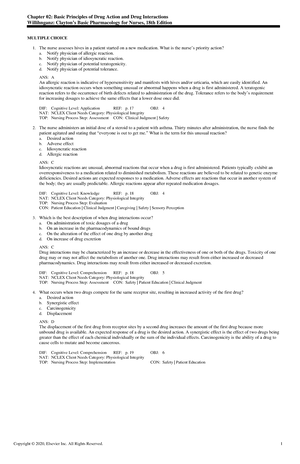 Exam View - Chapter 15 - Test bank - Chapter 15: Drugs Used for Anxiety ...