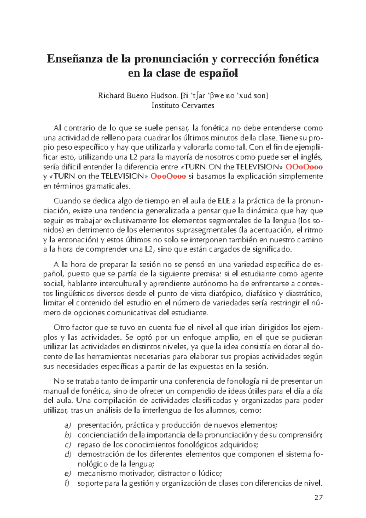 Actividades Fonéticas - Enseñanza de la pronunciación y corrección ...