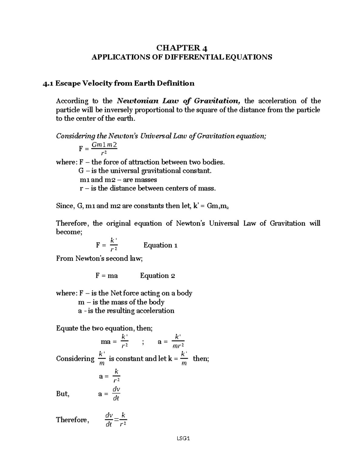 Chapter-4-D.E - comeng - CHAPTER 4 APPLICATIONS OF DIFFERENTIAL ...