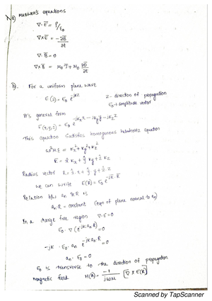 Electromagnetic Waves - Electrodynamics and plasma physics - Studocu