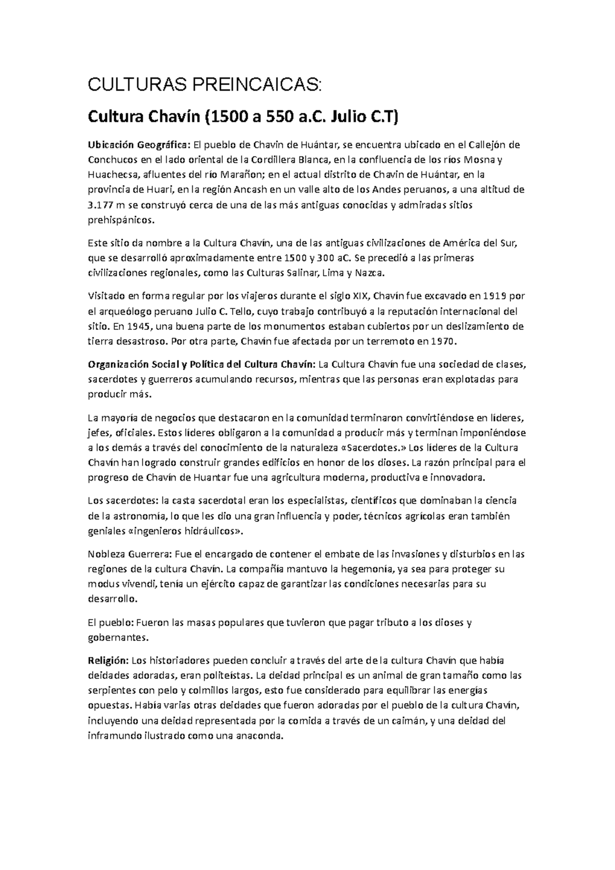 Culturas Preincaicas - Detalles sobre la historia de la humanidad ...
