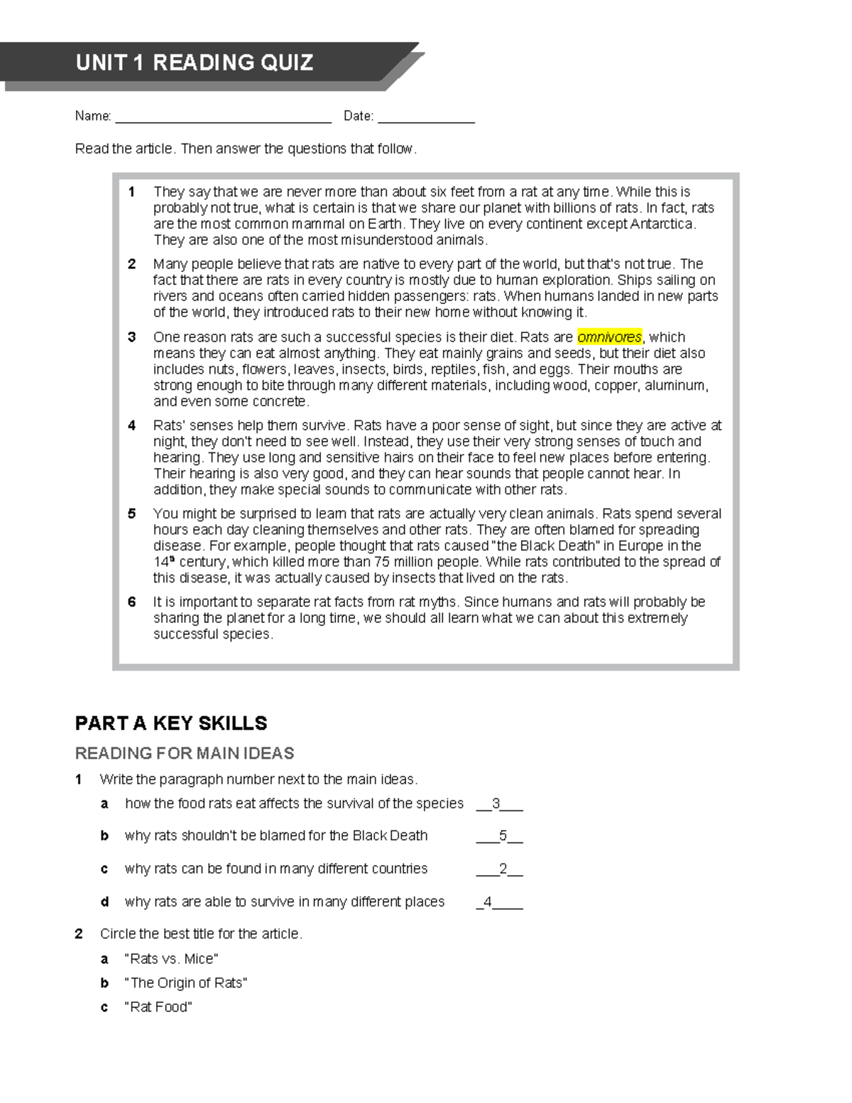 HW-Unit-1 - tatm - UNIT 1 READING QUIZ Name: _______________________________ Date ...