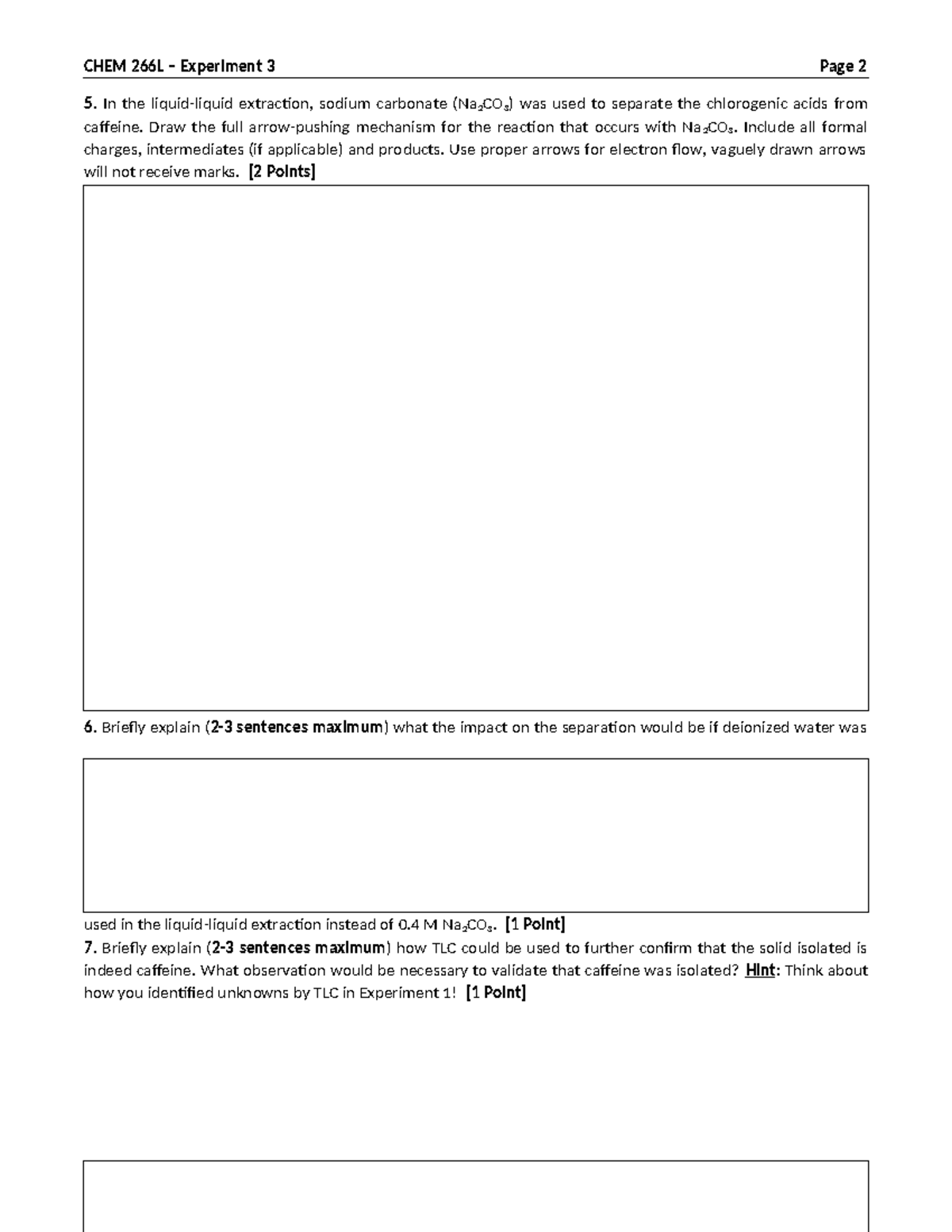 CHEM 266L Exp 3 Page 2 Template - CHEM 266L – Experiment 3 Page 2 5. In ...