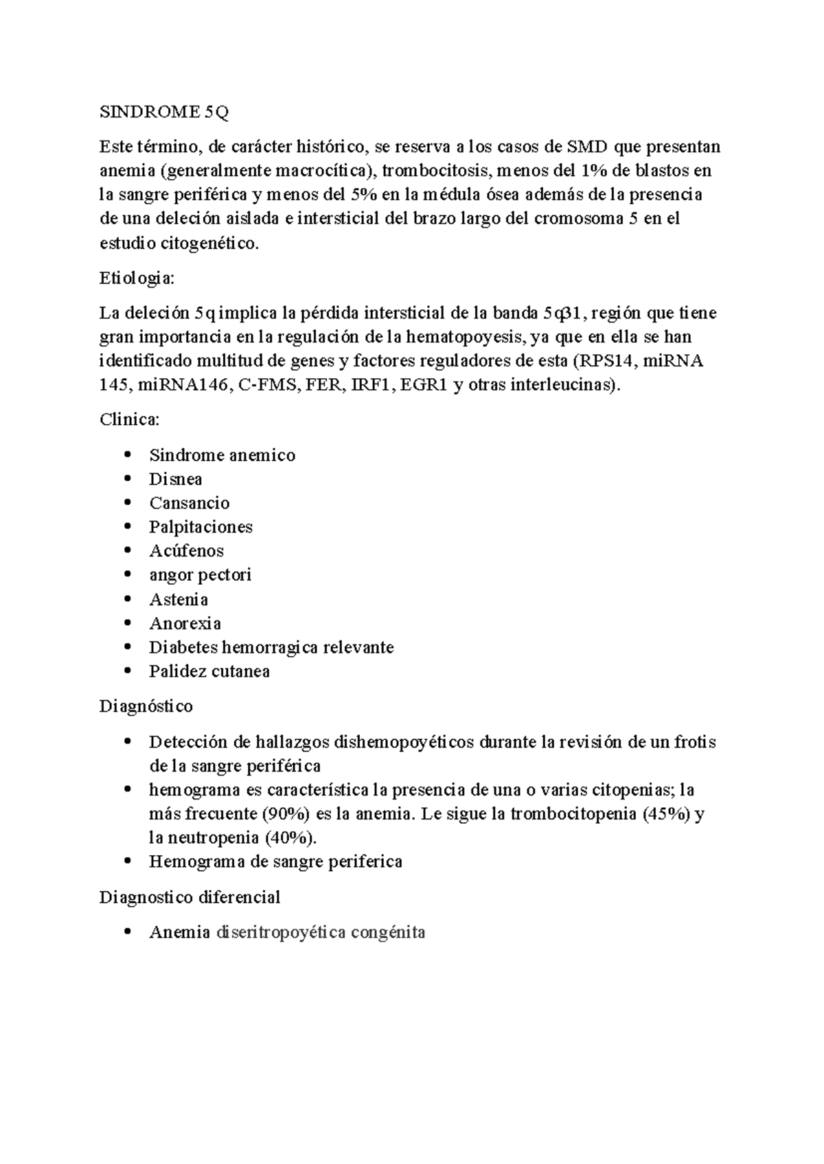 Sindrome 5Q - SINDROME 5Q Este término, de carácter histórico, se ...