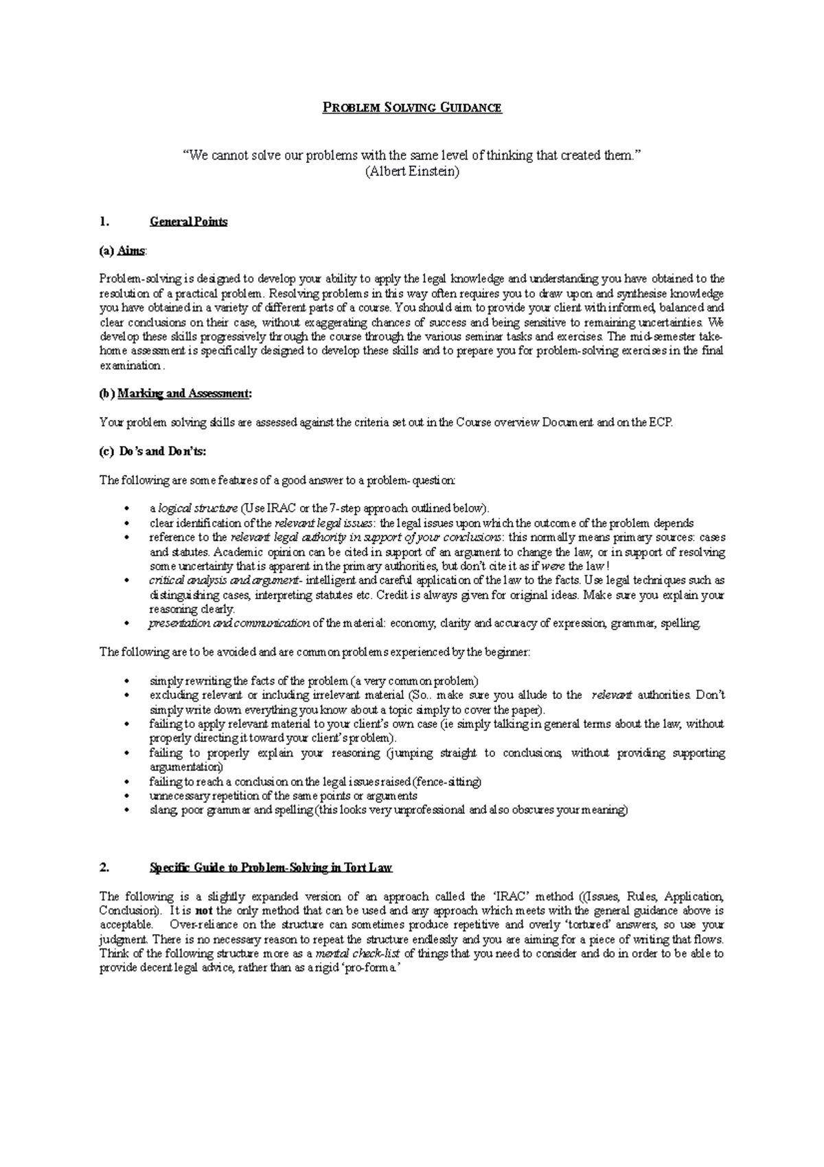 Problem Solving Guidance 2022 - PROBLEM SOLVING GUIDANCE “We cannot ...