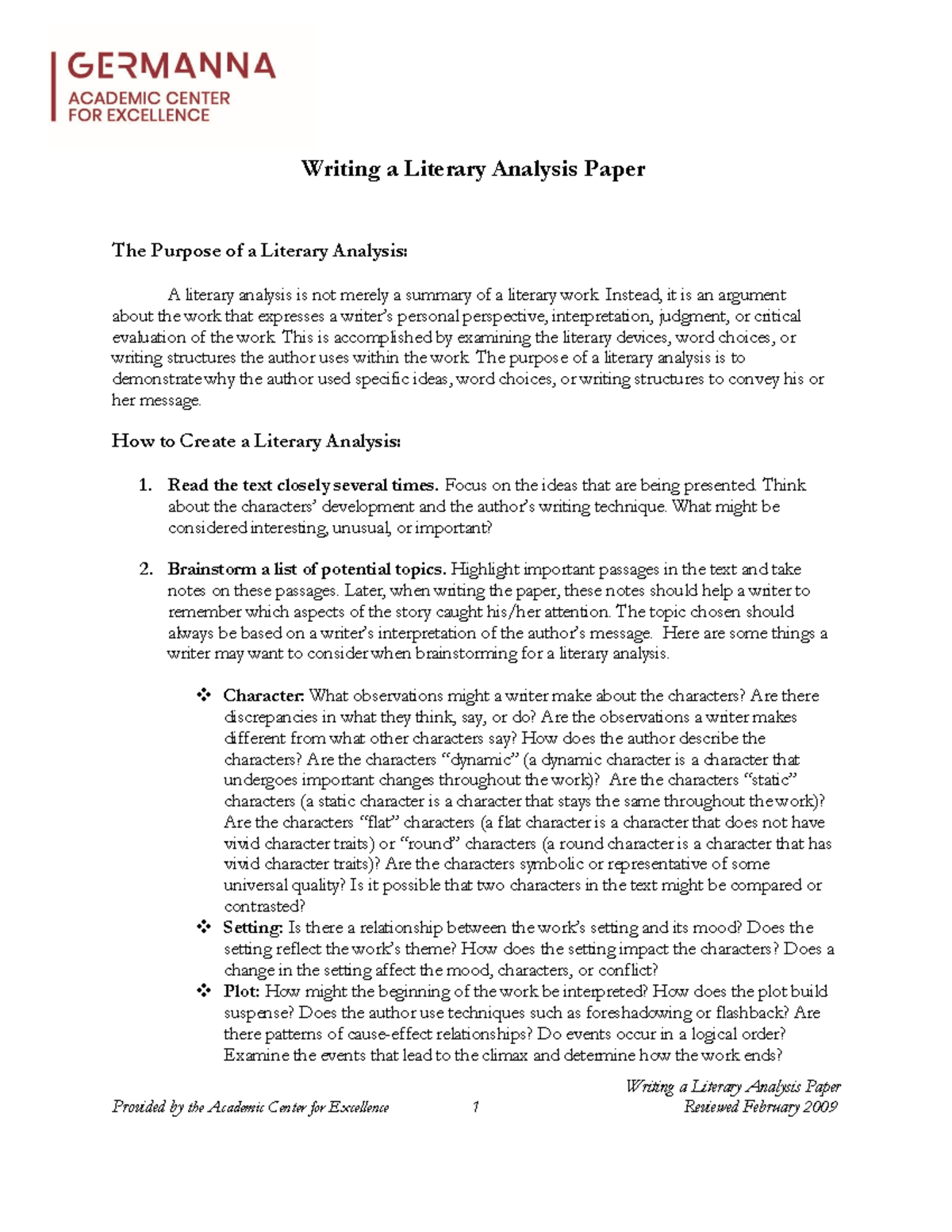Literary Analysis - hope it helps - Writing a Literary Analysis Paper ...