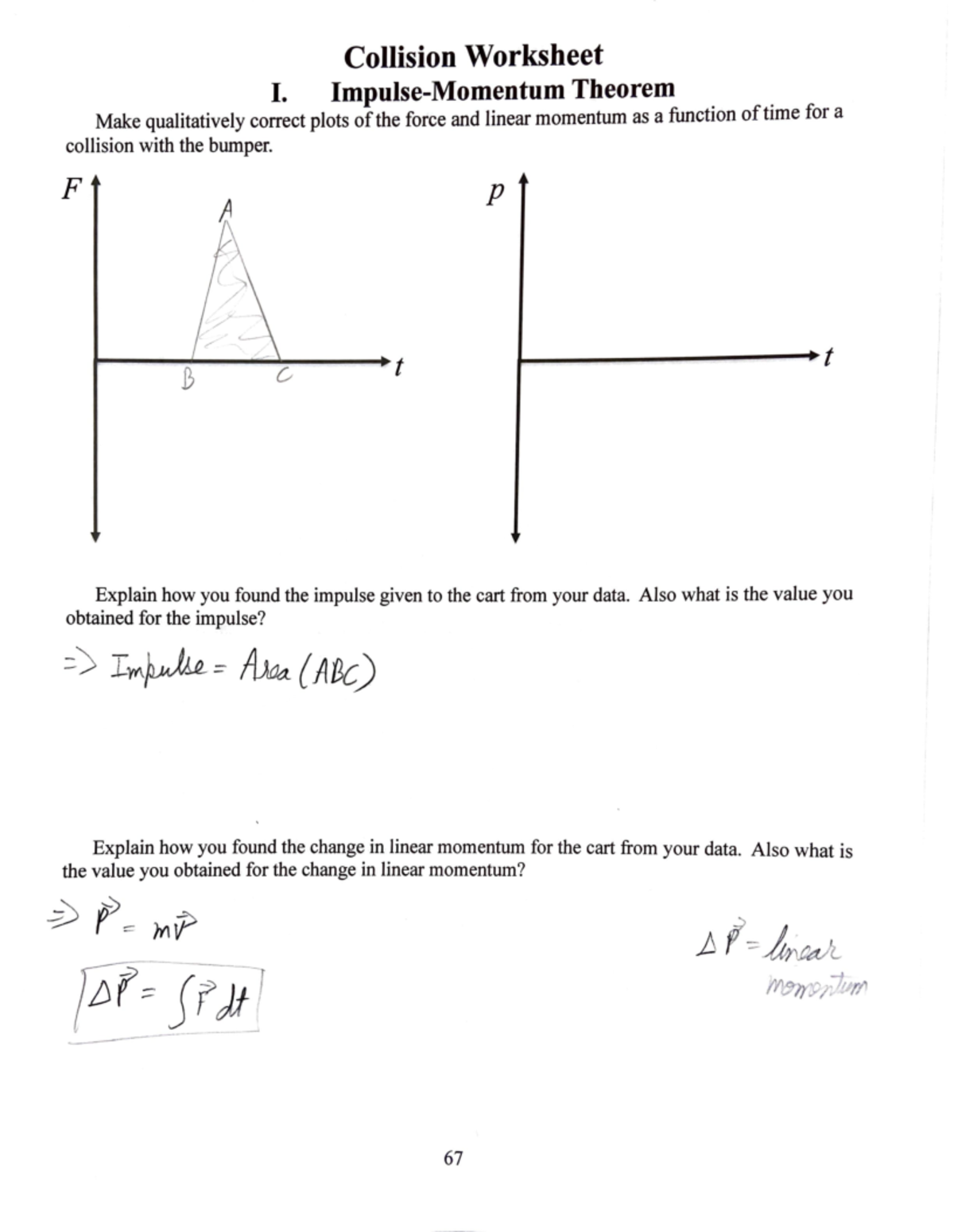 Collision Lab Worksheet - PHYS 161H - UArizona - Studocu