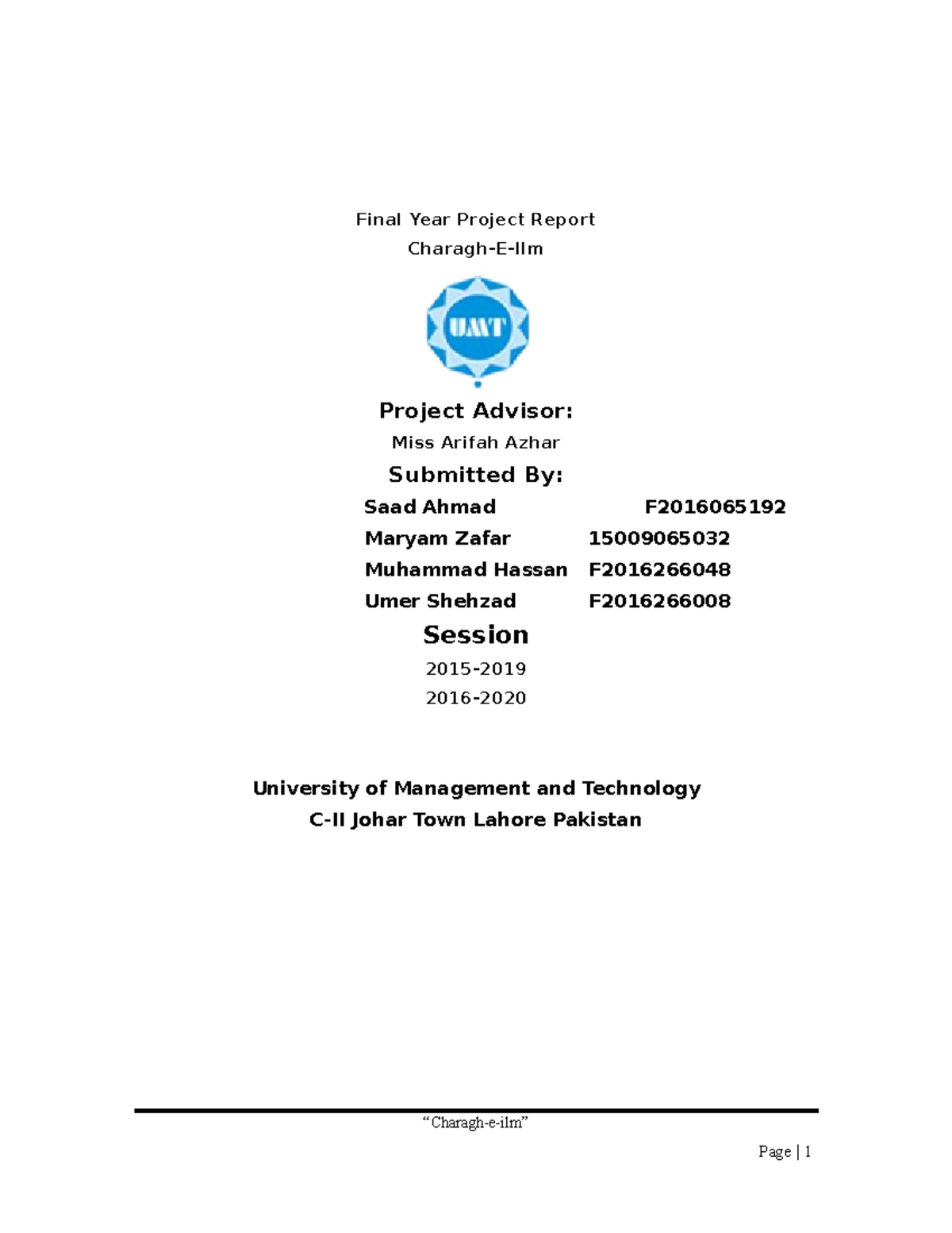 Final Year project for Software engineer students FYP 1 - Final Year ...