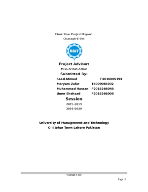 Fyp documentation template (SE) - Final Year Project Report Project ...