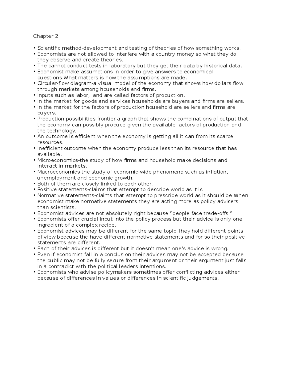 introduction to microeconomics chapter 3 - Chapter 2 Scientific method ...