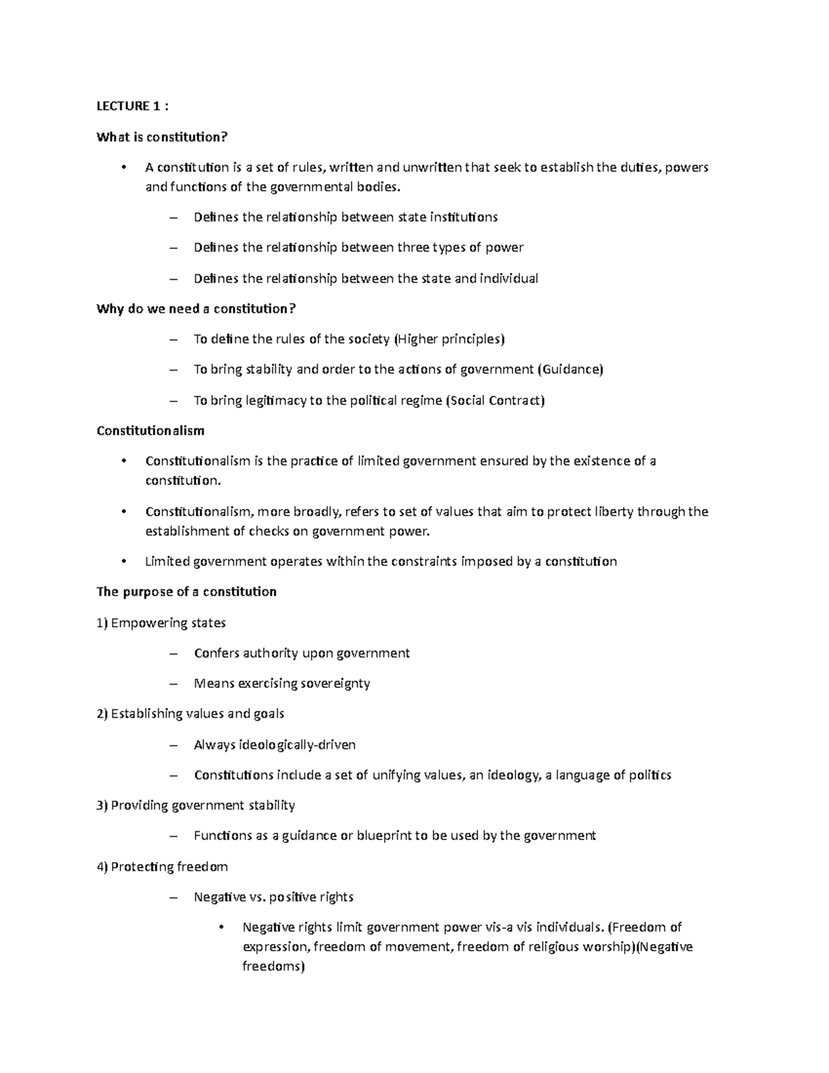 US politics part1 - No description - LECTURE 1 : What is constitution ...
