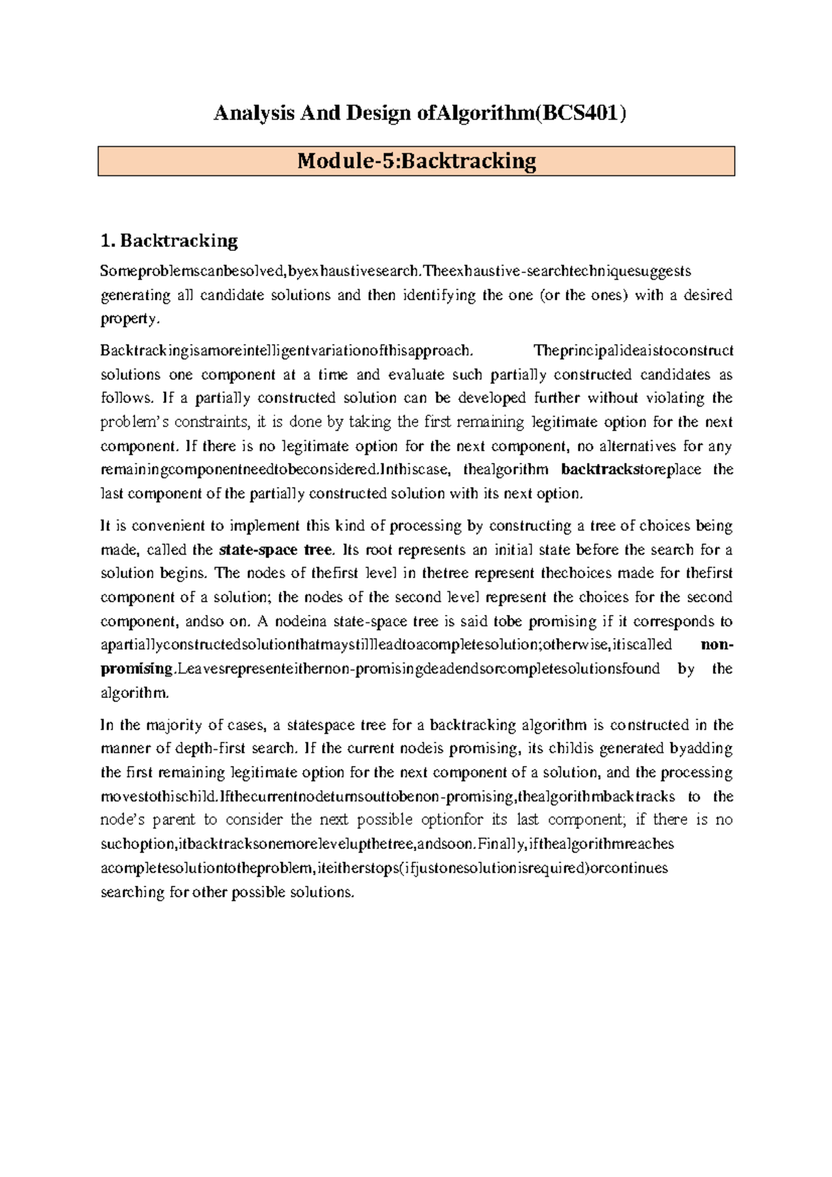 ADA Module-5 - notes - Analysis And Design ofAlgorithm(BCS401) 1 ...