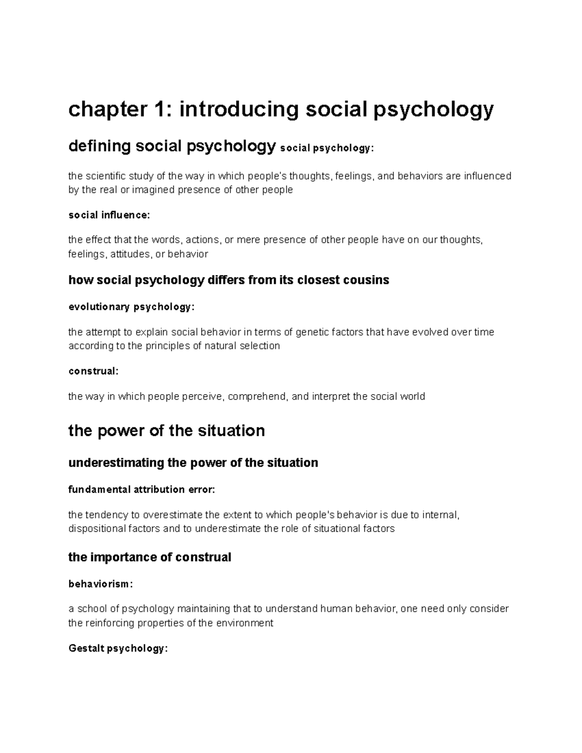 Chapter 1 introducing social psychology-2 - PSYCH360 - UMass Amherst ...