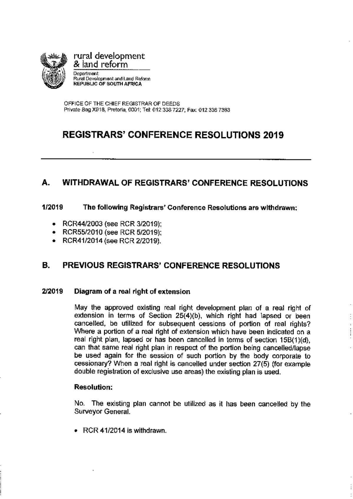 Registrars Conference Resolutions 2019 - Studocu