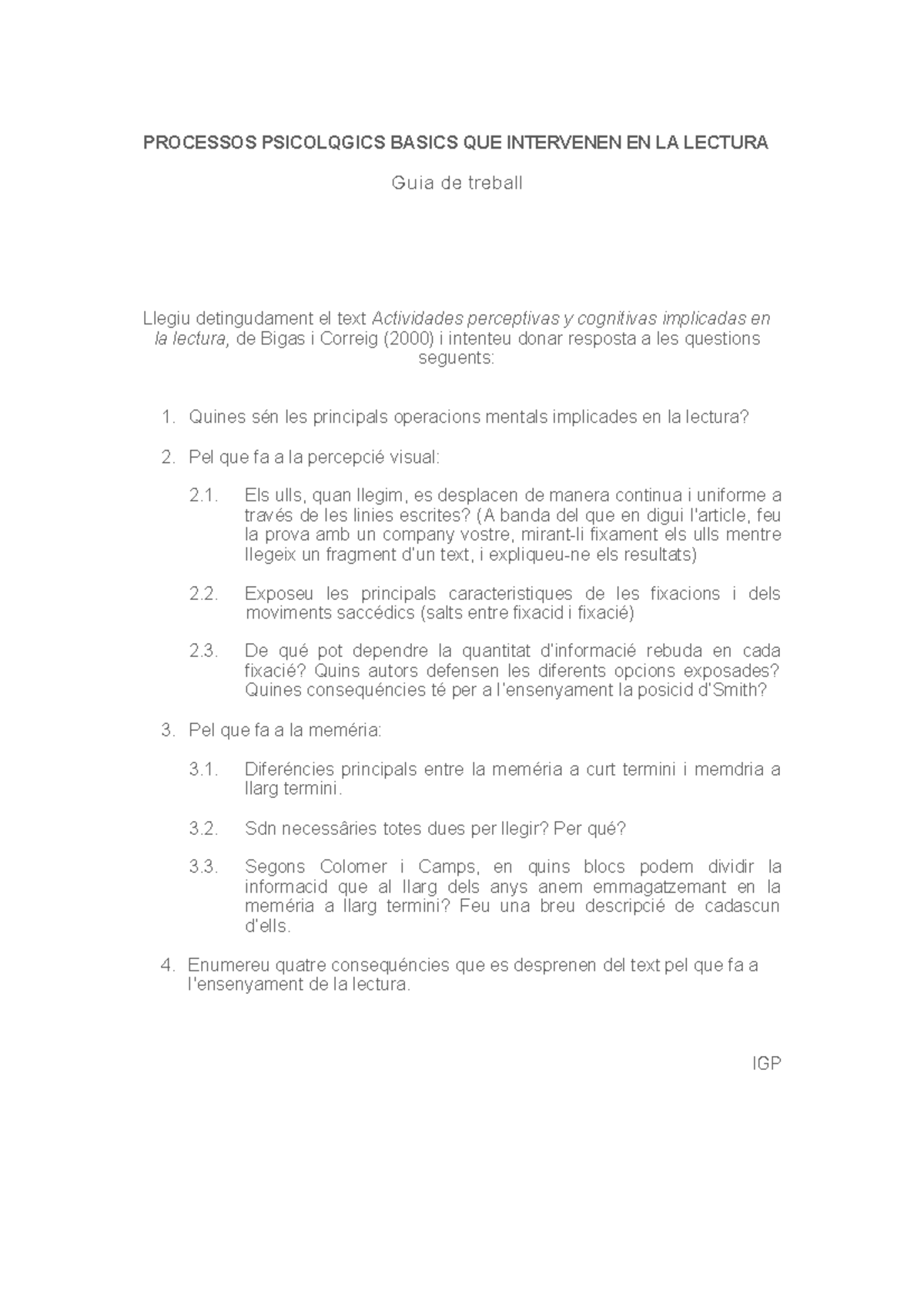 2.2. Guió de treball Processos psicològics que intervenen en la lectura-2 - PROCESSOS ...