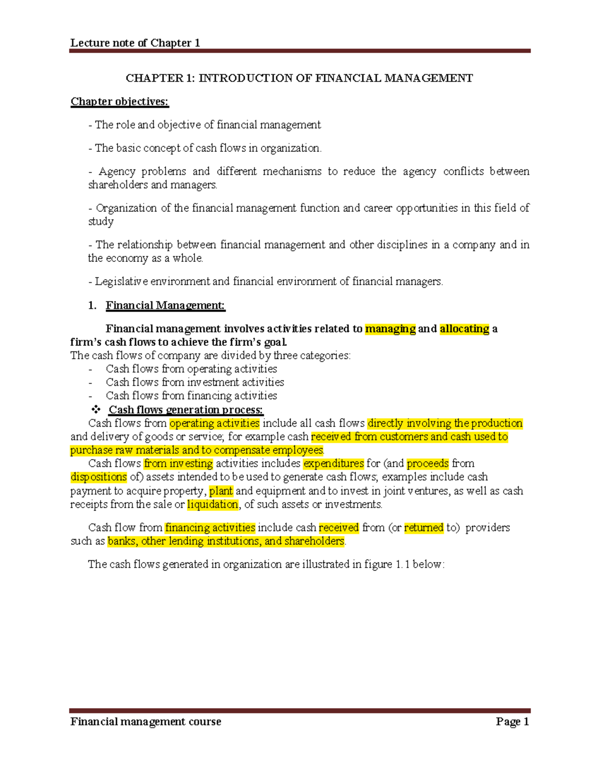 Chapter 1 Lecture NOTE - CHAPTER 1: INTRODUCTION OF FINANCIAL ...