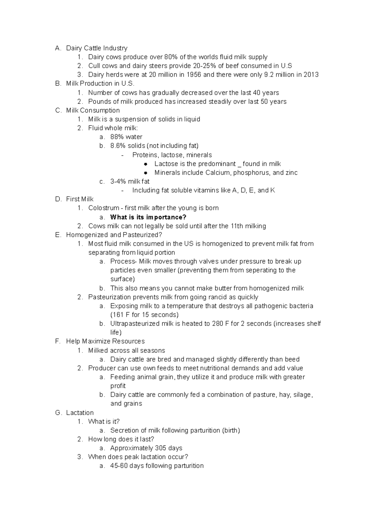 8 Introduction to Dairy Cattle U.S. Facts Breeds - A. Dairy Cattle ...