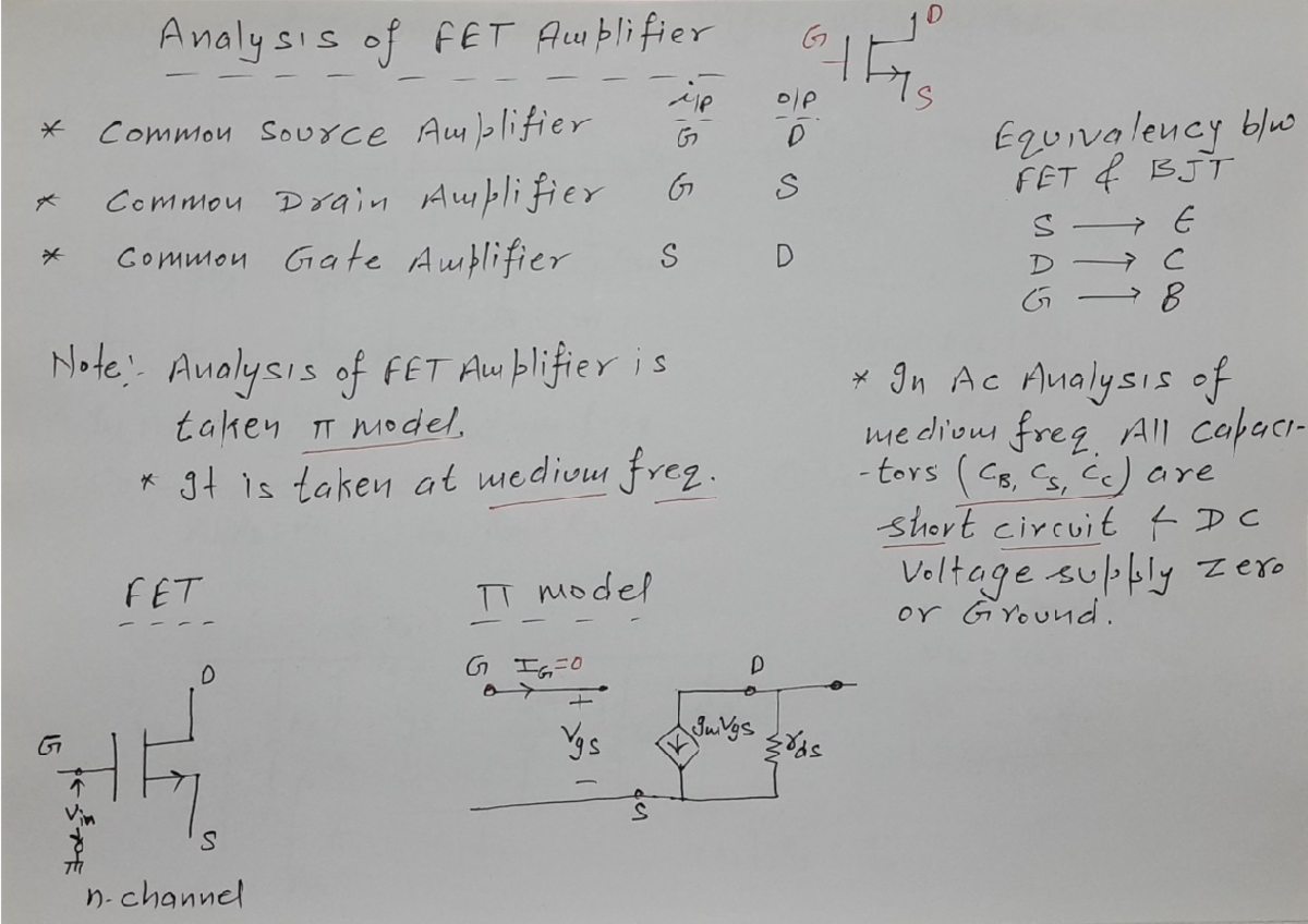 12. AC Analysis of FET Amplifiers using pie Model - ANALOG Electronics ...