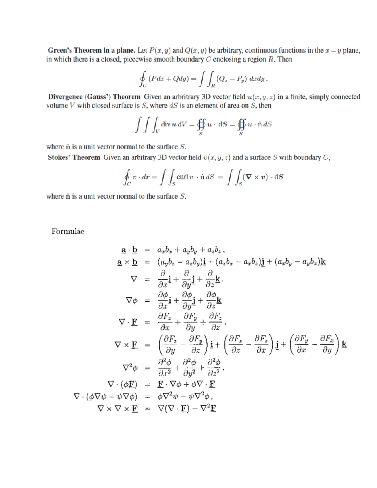 Formula document for VC test - E2-08 - Studocu