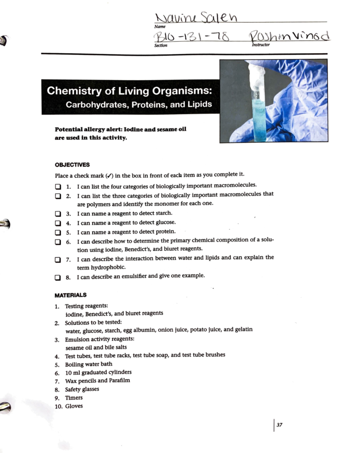 Chemistry of Living Organisms Carbohydrates, Proteins, and Lipids ...