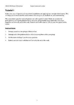 Week 2 Tutorial Worksheet - MANU2112 - RMIT University - Studocu
