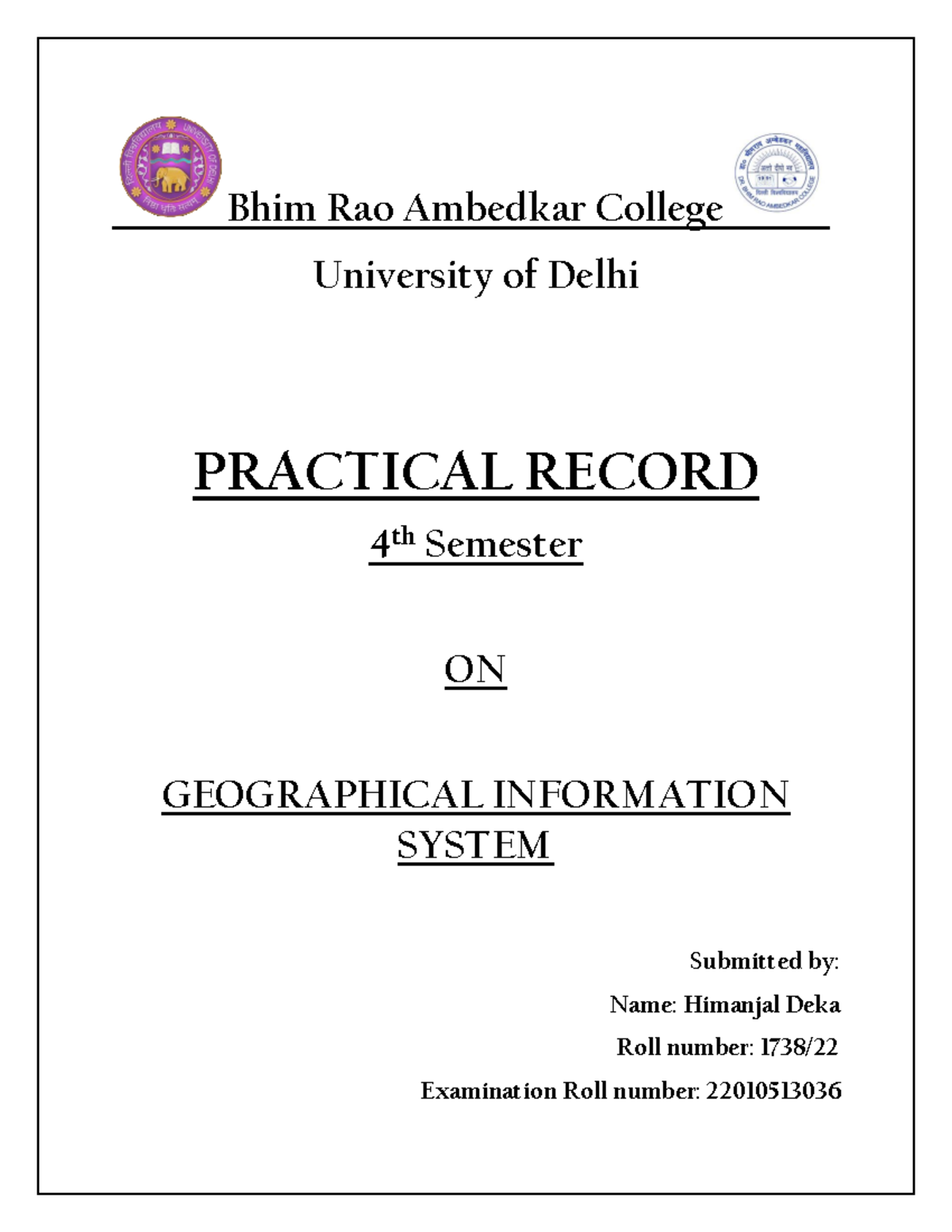GIS Pratical corrected - Bhim Rao Ambedkar College University of Delhi ...