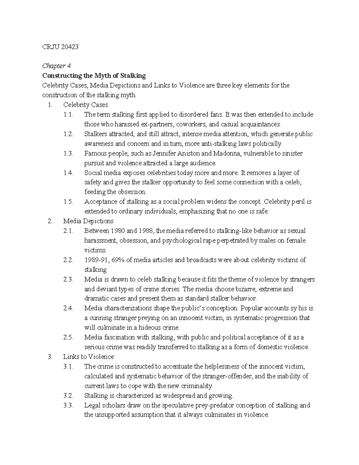 CRJU Reading Quiz 2 - Detailed summaries of the most important sections ...