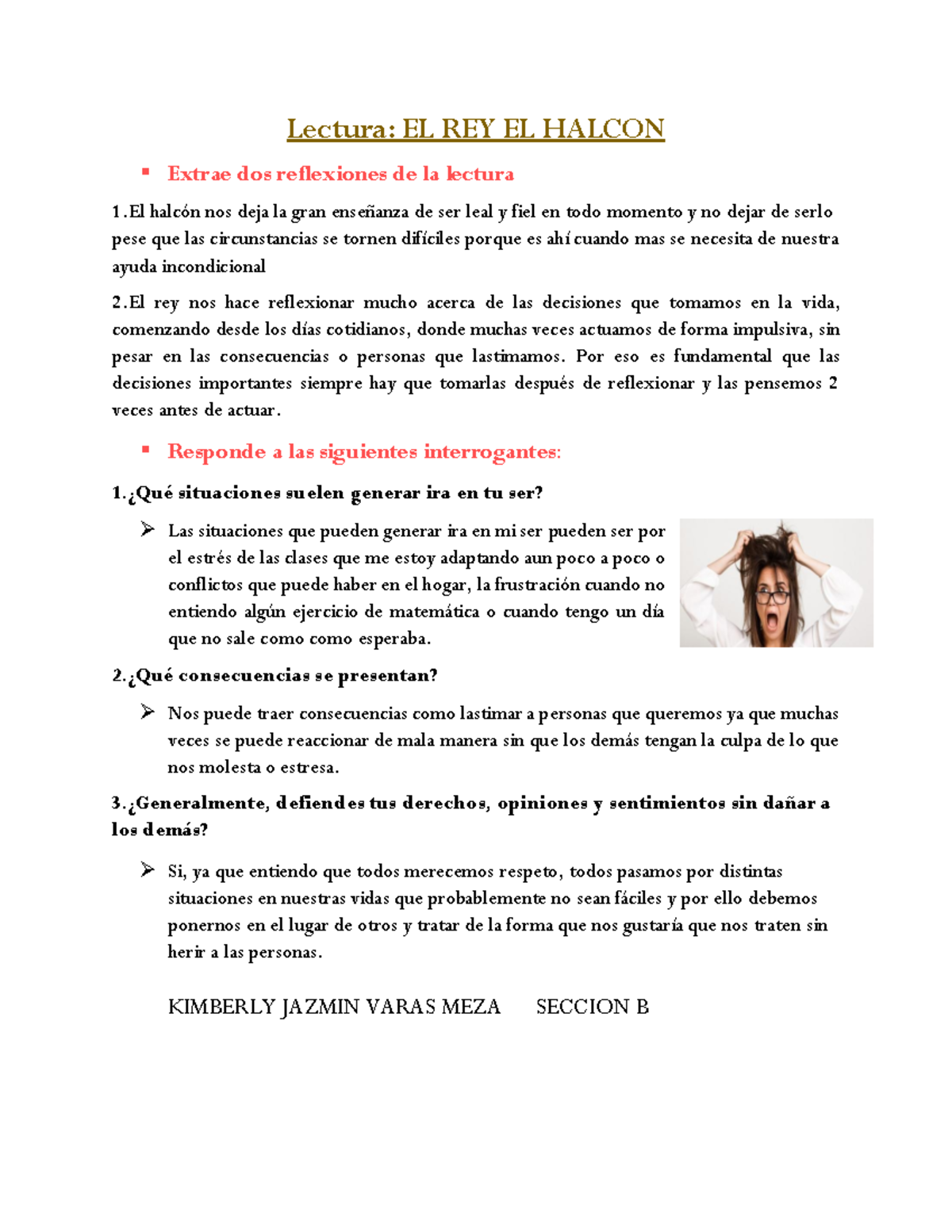 Lectura EL REY EL Halcon Terminado - Lectura: EL REY EL HALCON Extrae dos reflexiones de la ...