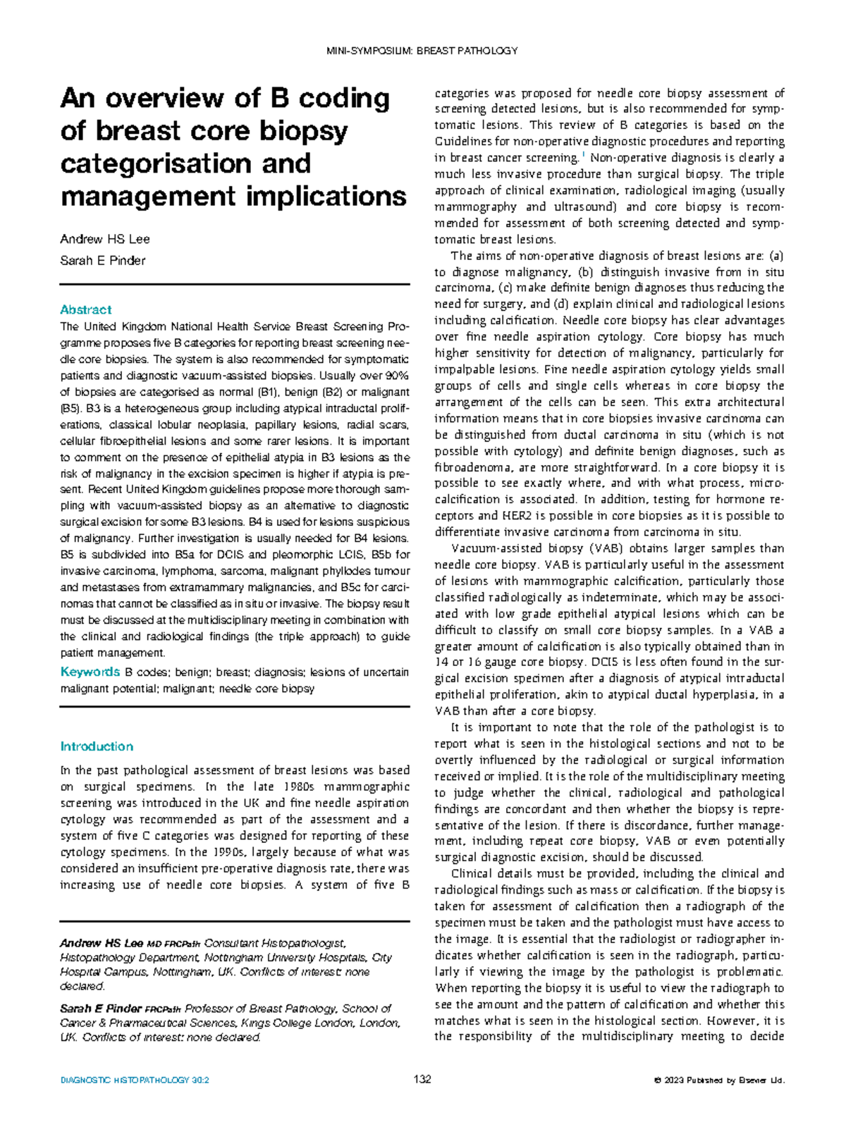 1-s2 - Hermoso - An overview of B coding of breast core biopsy categorisation and management ...